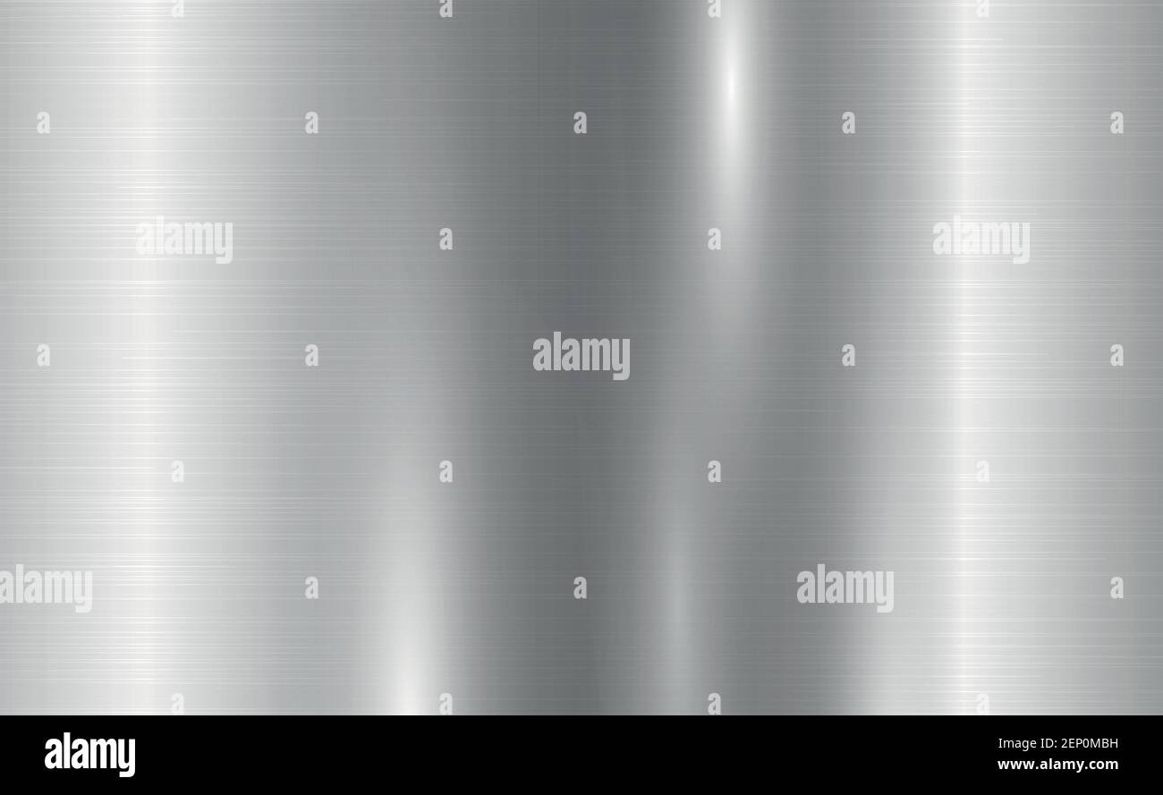 Texture panorama of silver metal with reflection - background Stock ...