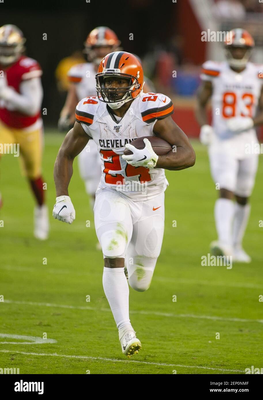 October 7, 2019: Cleveland Browns running back Nick Chubb (24) in ...