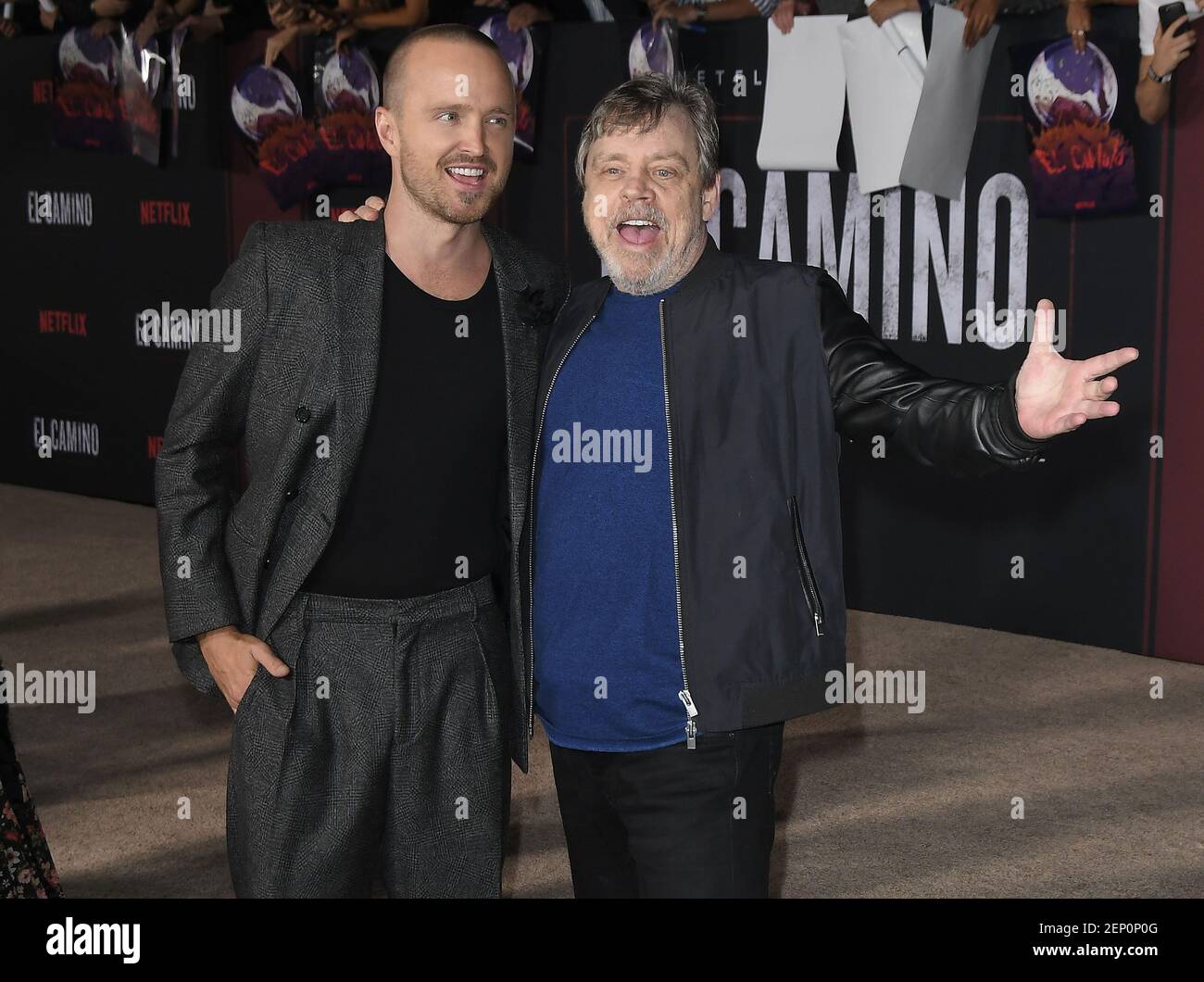 (L-R) Aaron Paul and Mark Hamill at Netflix's EL CAMINO: A BREAKING BAD ...