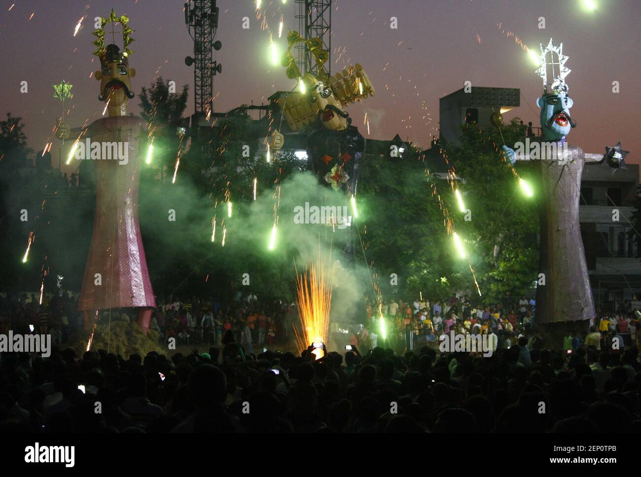 GURUGRAM, INDIA - OCTOBER 8: Effigies of Ravana, Meghnada and ...
