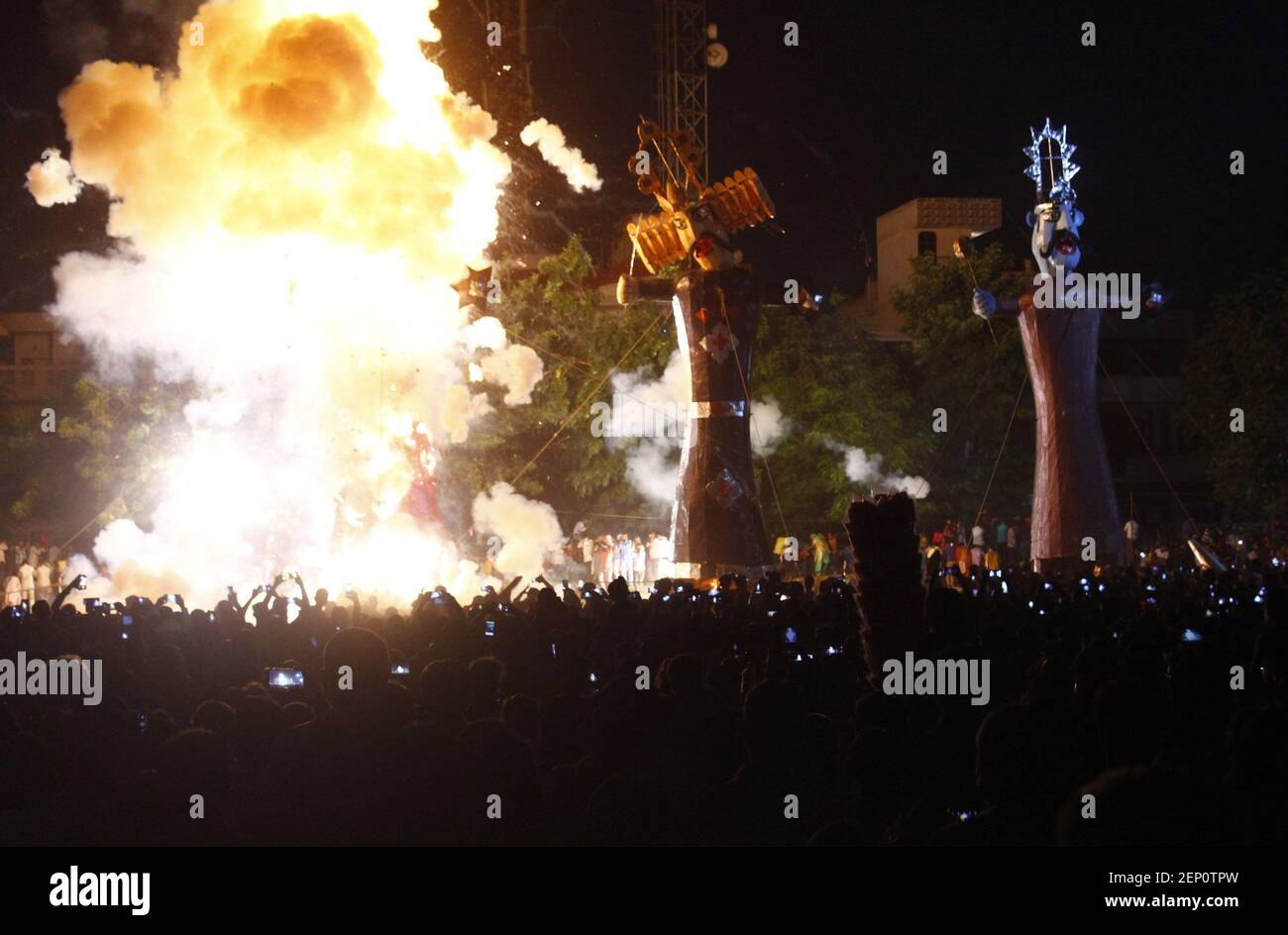 GURUGRAM, INDIA - OCTOBER 8: Effigies of Ravana, Meghnada and ...