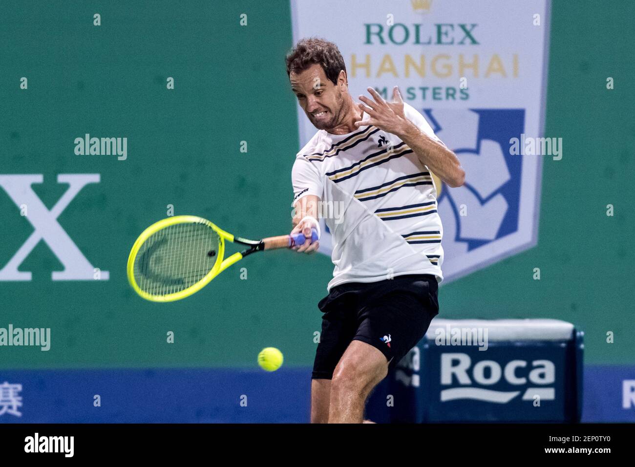 French professional tennis player Richard Gasquet competes against ...