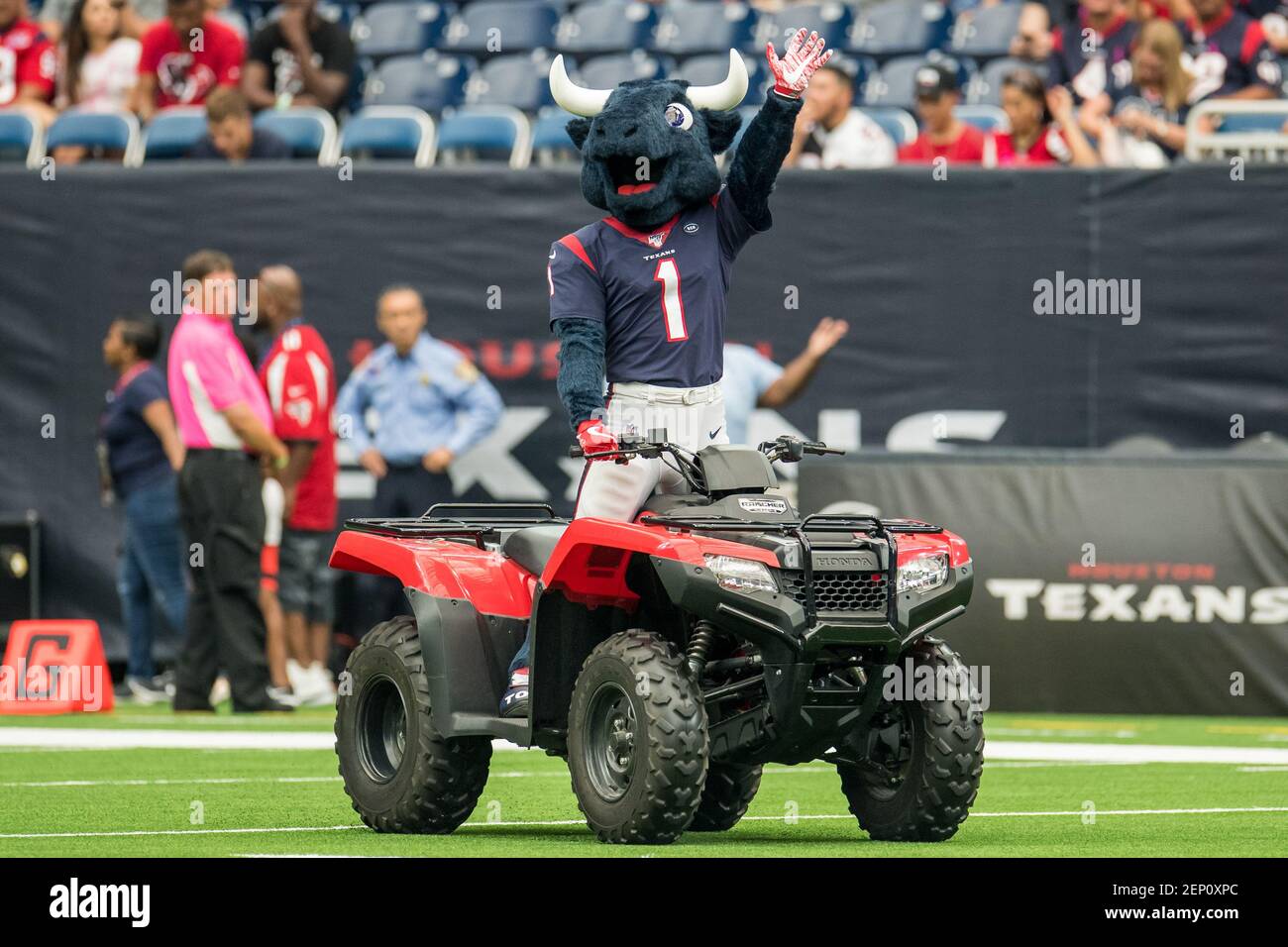 October 6, 2019: Houston Texans mascot Toro prior to an NFL football ...