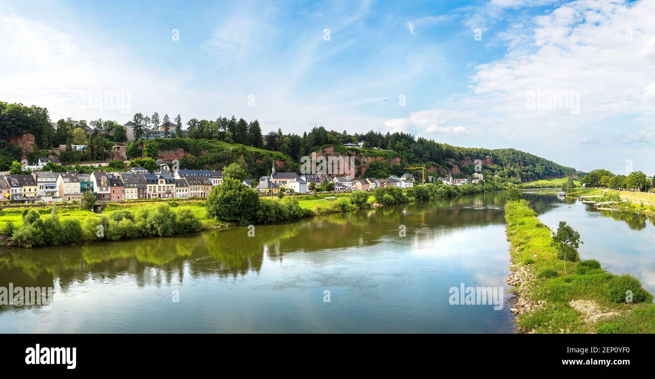 Panoramic aerial view of Trier in a beautiful summer day, Germany Stock ...