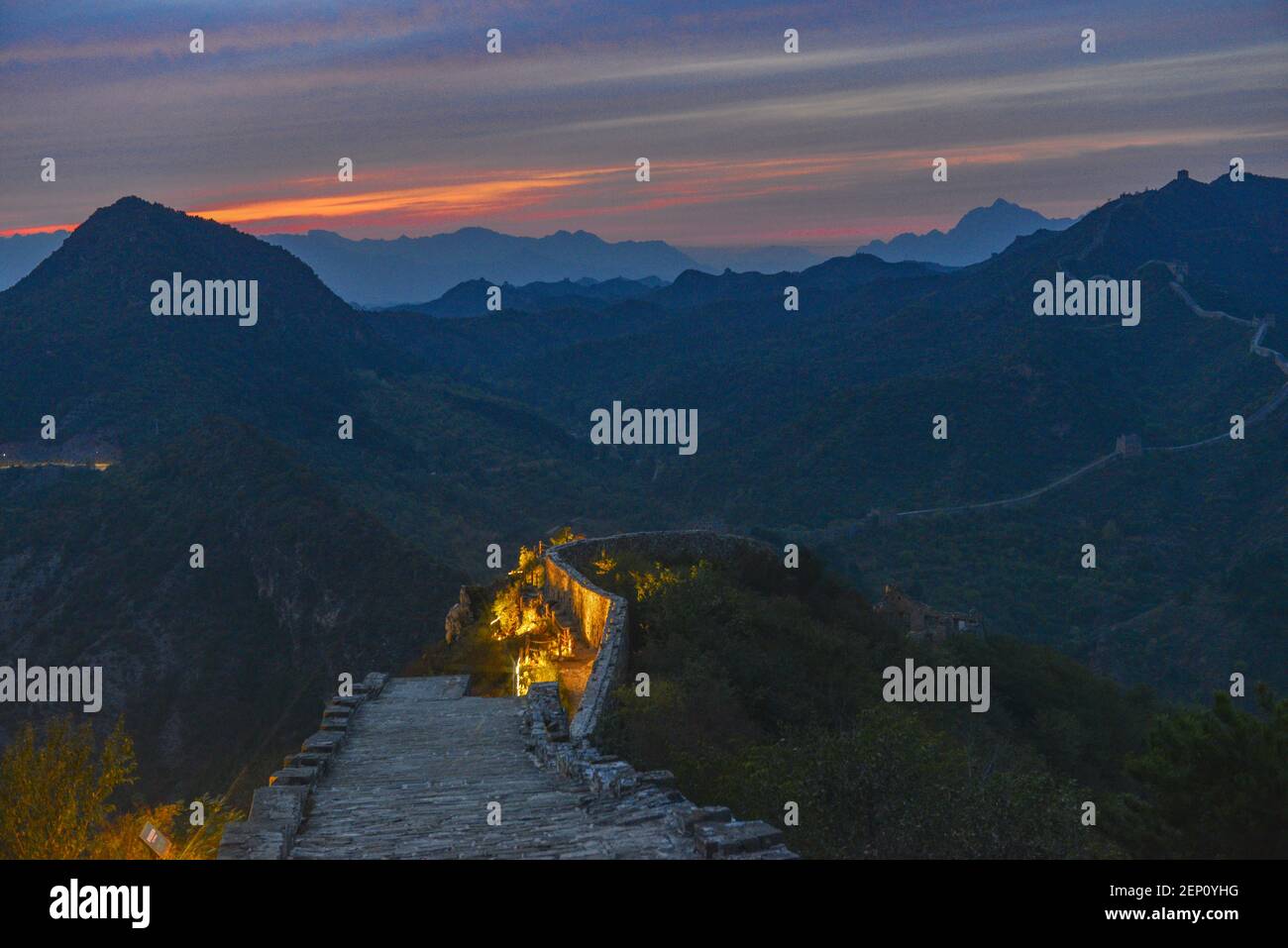 Beijingï¼ŒCHINA-A night visit to the Simatai Great Wall in Gubeishui ...