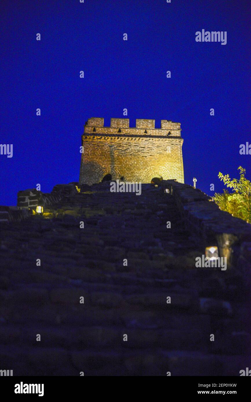 Beijingï¼ŒCHINA-A night visit to the Simatai Great Wall in Gubeishui ...