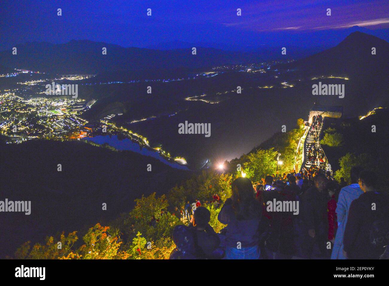 Beijingï¼ŒCHINA-A night visit to the Simatai Great Wall in Gubeishui ...