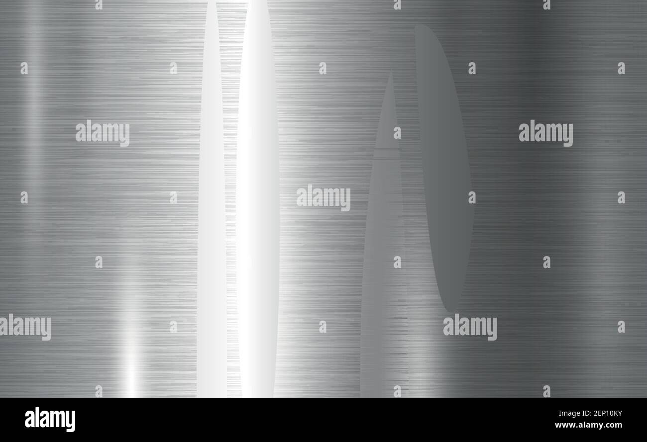 Texture panorama of silver metal with reflection - background Stock ...