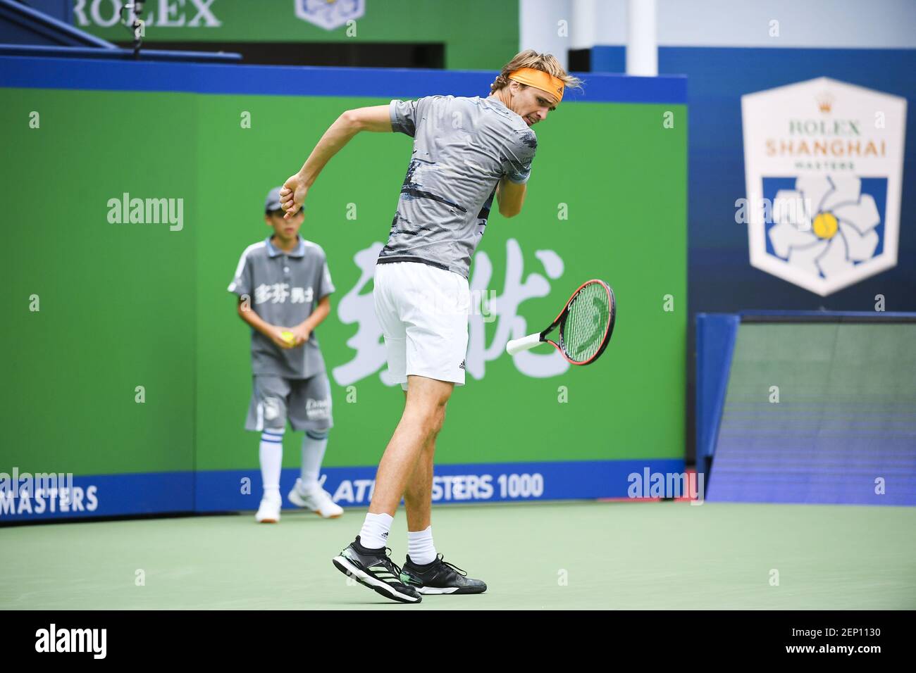 German professional tennis player Alexander Zverev throws his racket ...