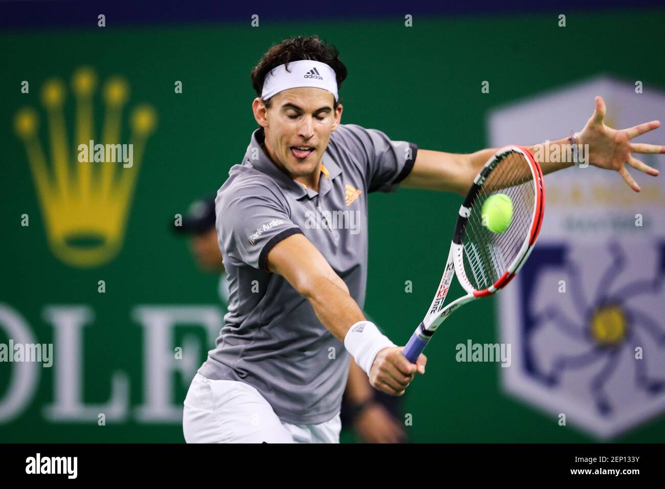 Austrian professional tennis player Dominic Thiem competes against ...