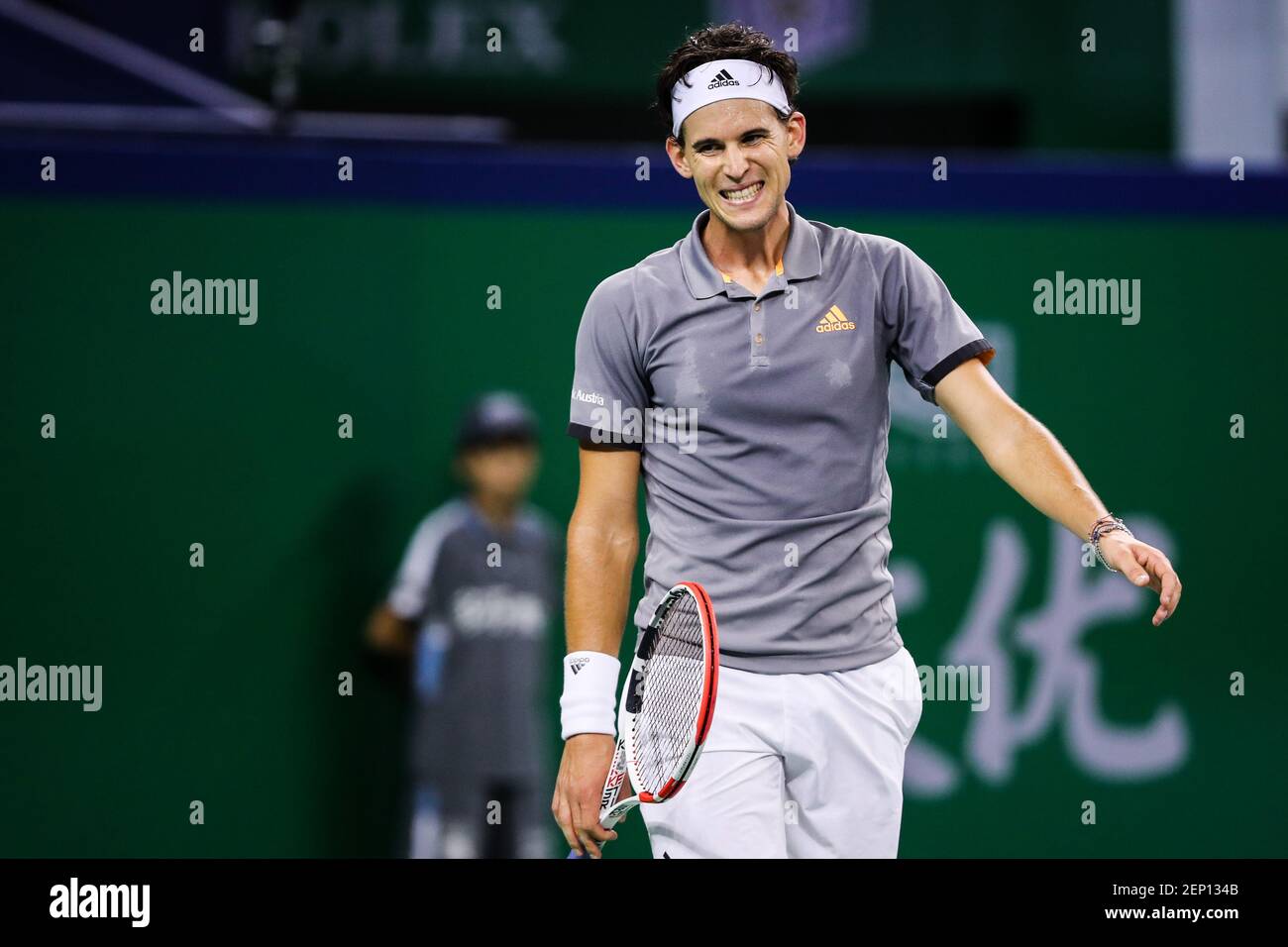 Austrian professional tennis player Dominic Thiem competes against ...