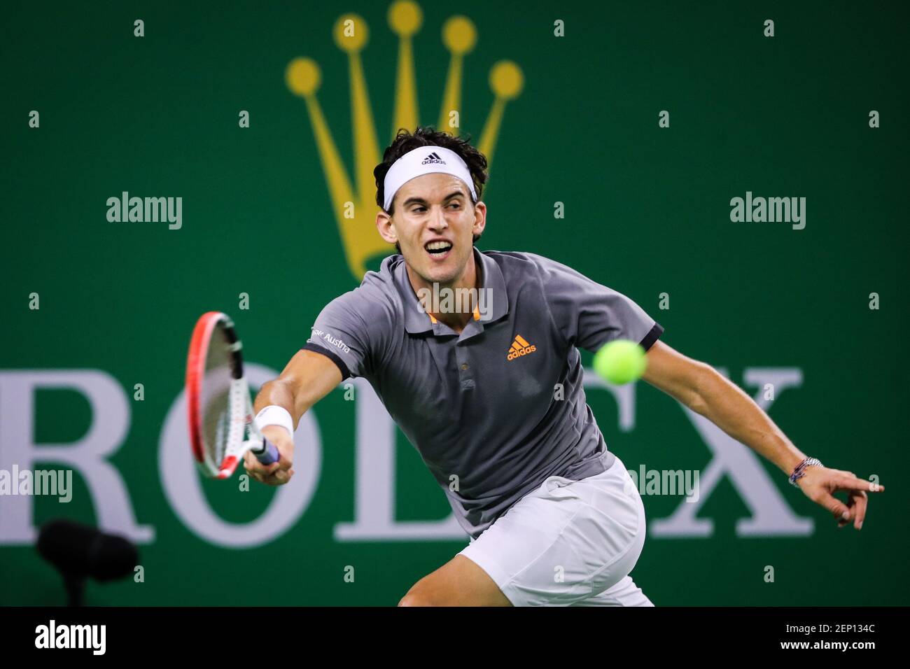 Austrian professional tennis player Dominic Thiem competes against ...