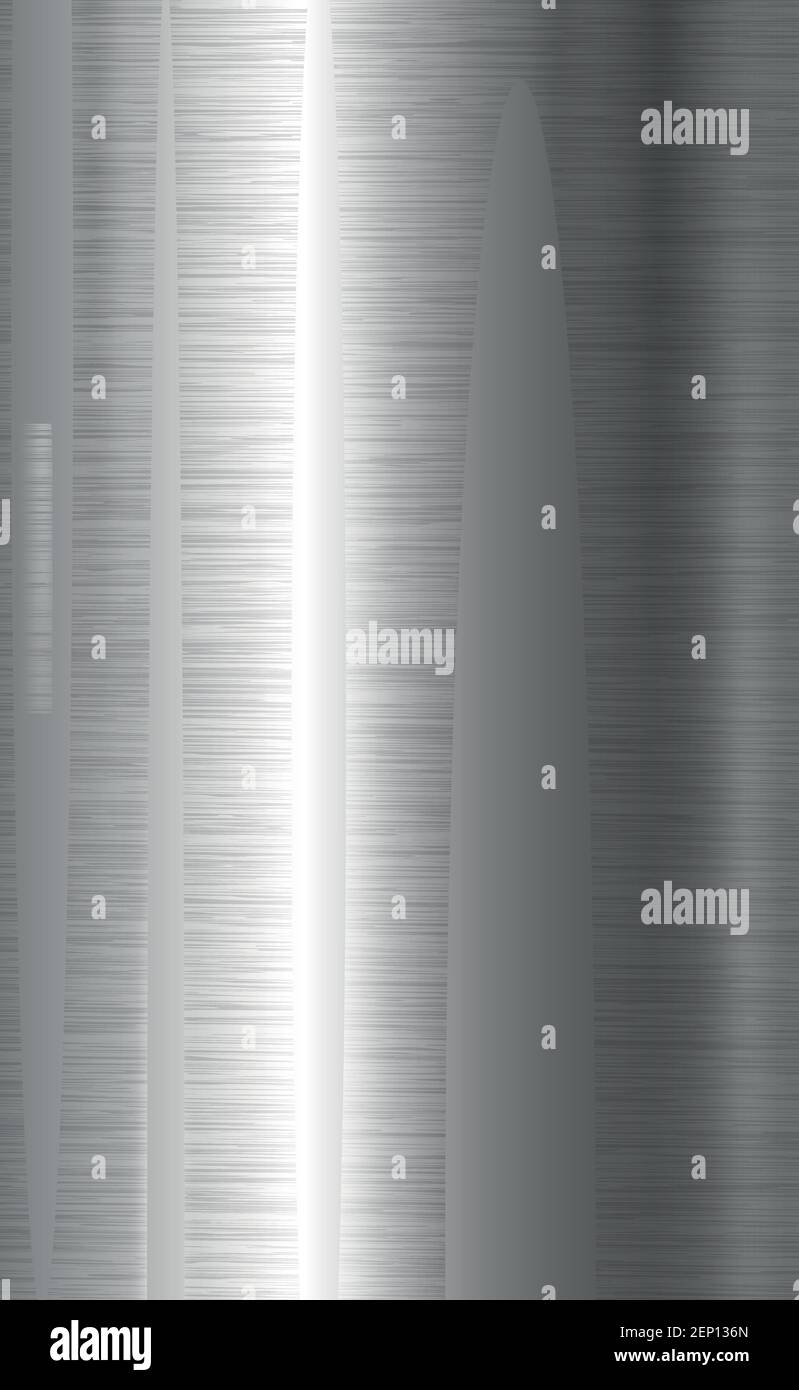 Texture panorama of silver metal with reflection - background Stock ...