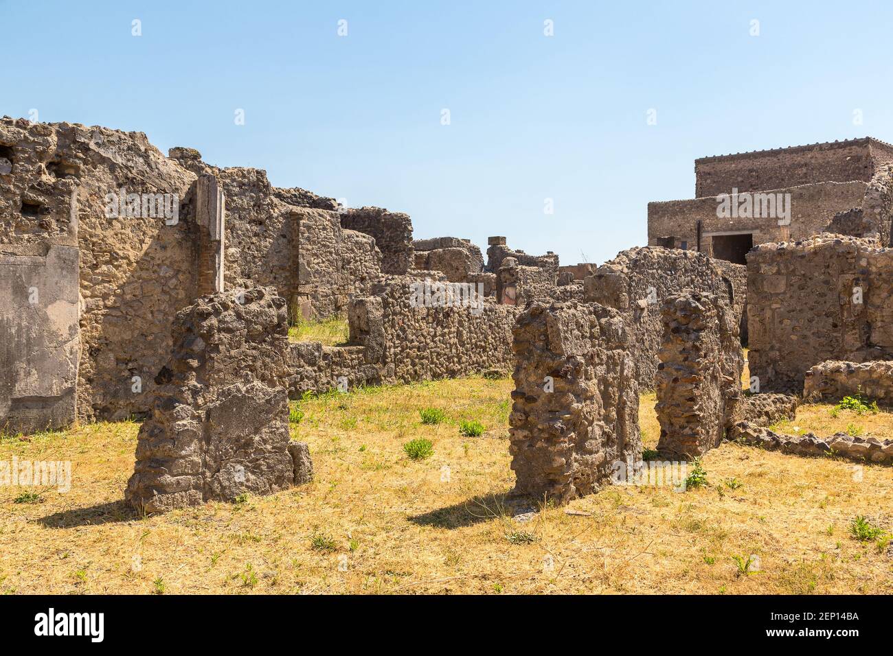 Pompeii city destroyed in 79BC by the eruption of volcano Vesuvius ...