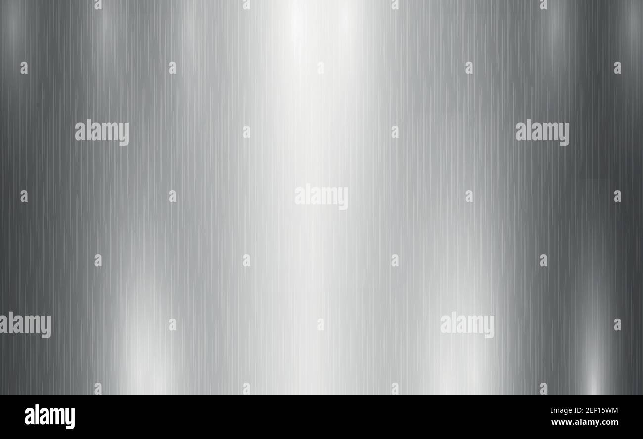 Texture panorama of silver metal with reflection - background Stock ...