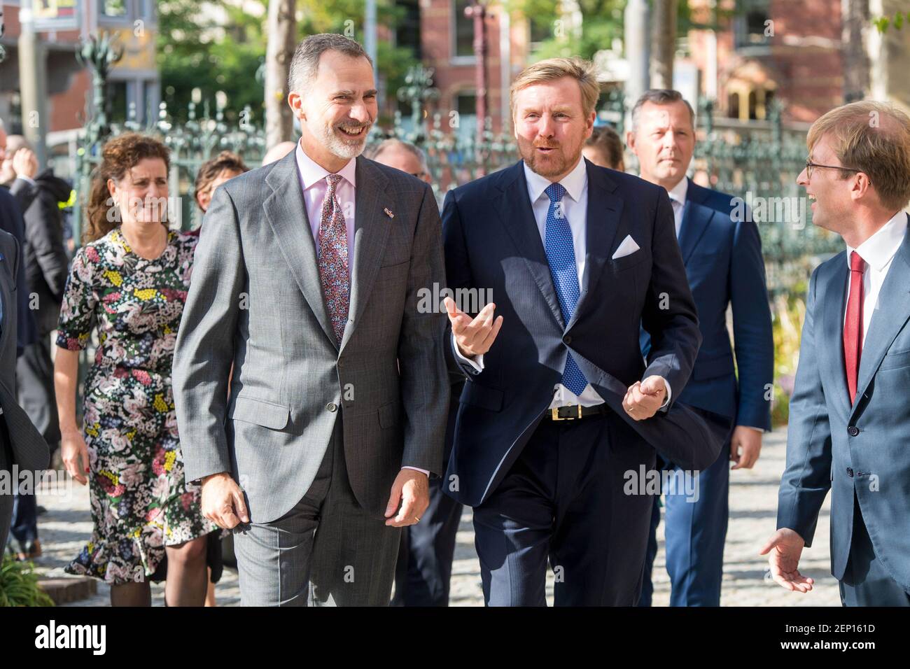 10-10-2019 Amsterdam King Felipe and King Willem-Alexander during the ...