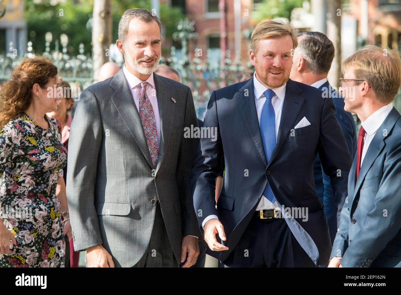 10-10-2019 Amsterdam King Felipe and King Willem-Alexander during the ...