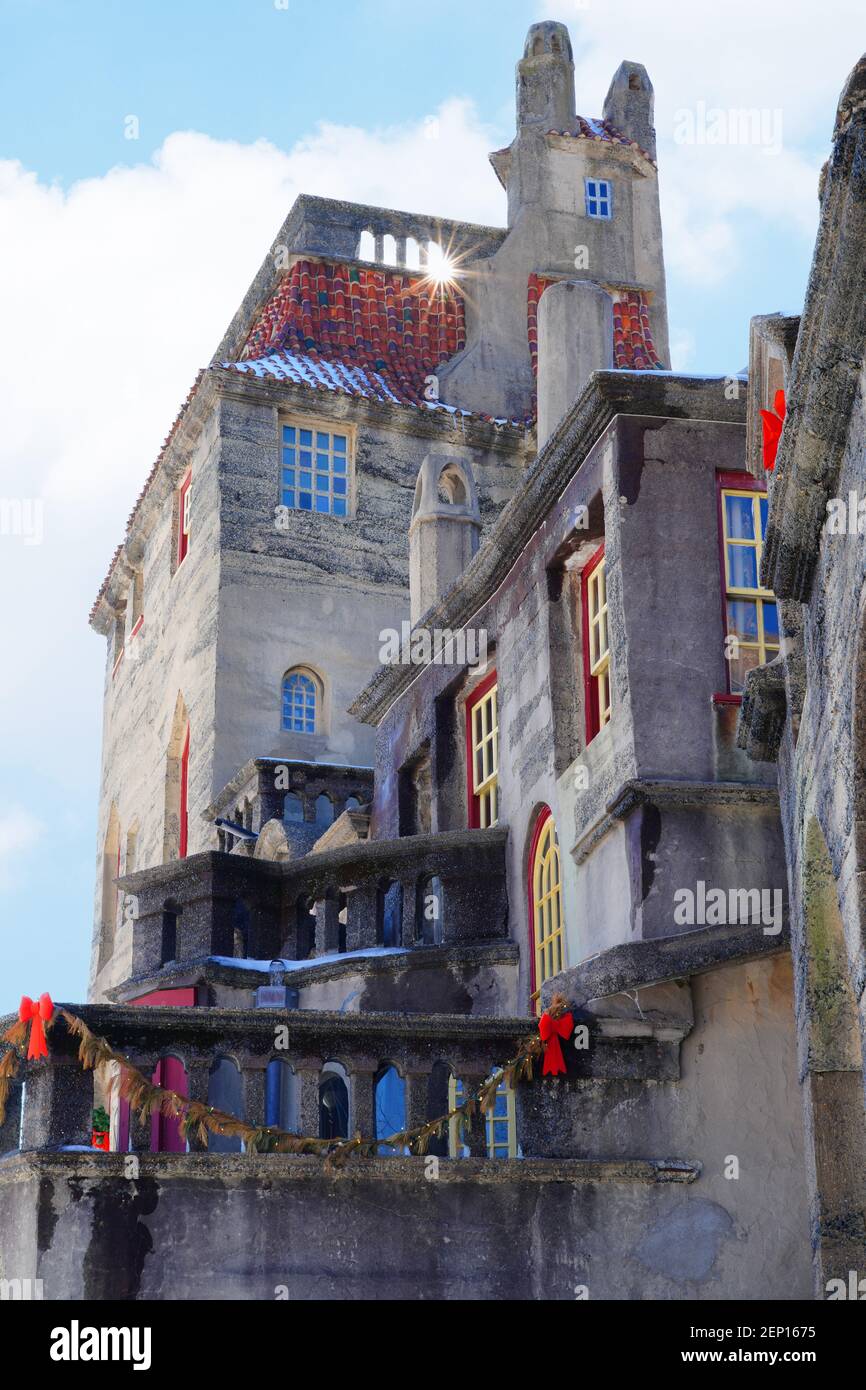 DOYLESTOWN, PA -21 FEB 2021- Winter view of the landmark Fonthill ...