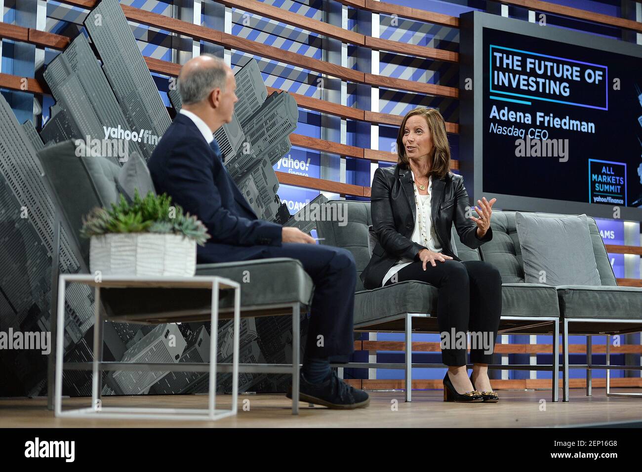 Adena Friedman, Nasdaq CEO, participates in the Yahoo Finance All ...