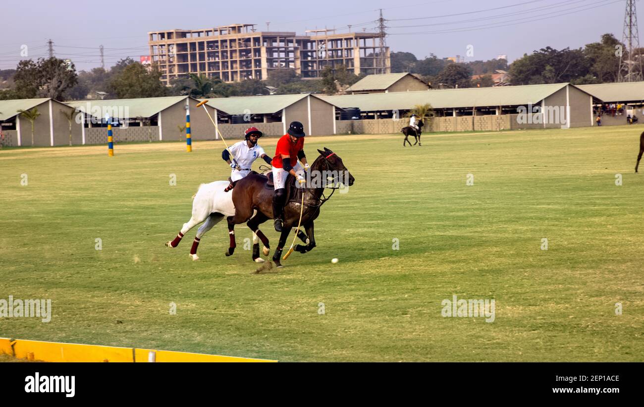 Horse and rider polo match game Accra Ghana. Polo a horseback mounted ...