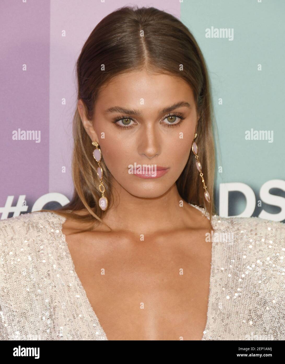 Aubrie Williams arrives at the 2019 amfAR Gala Los Angeles held at Milk ...