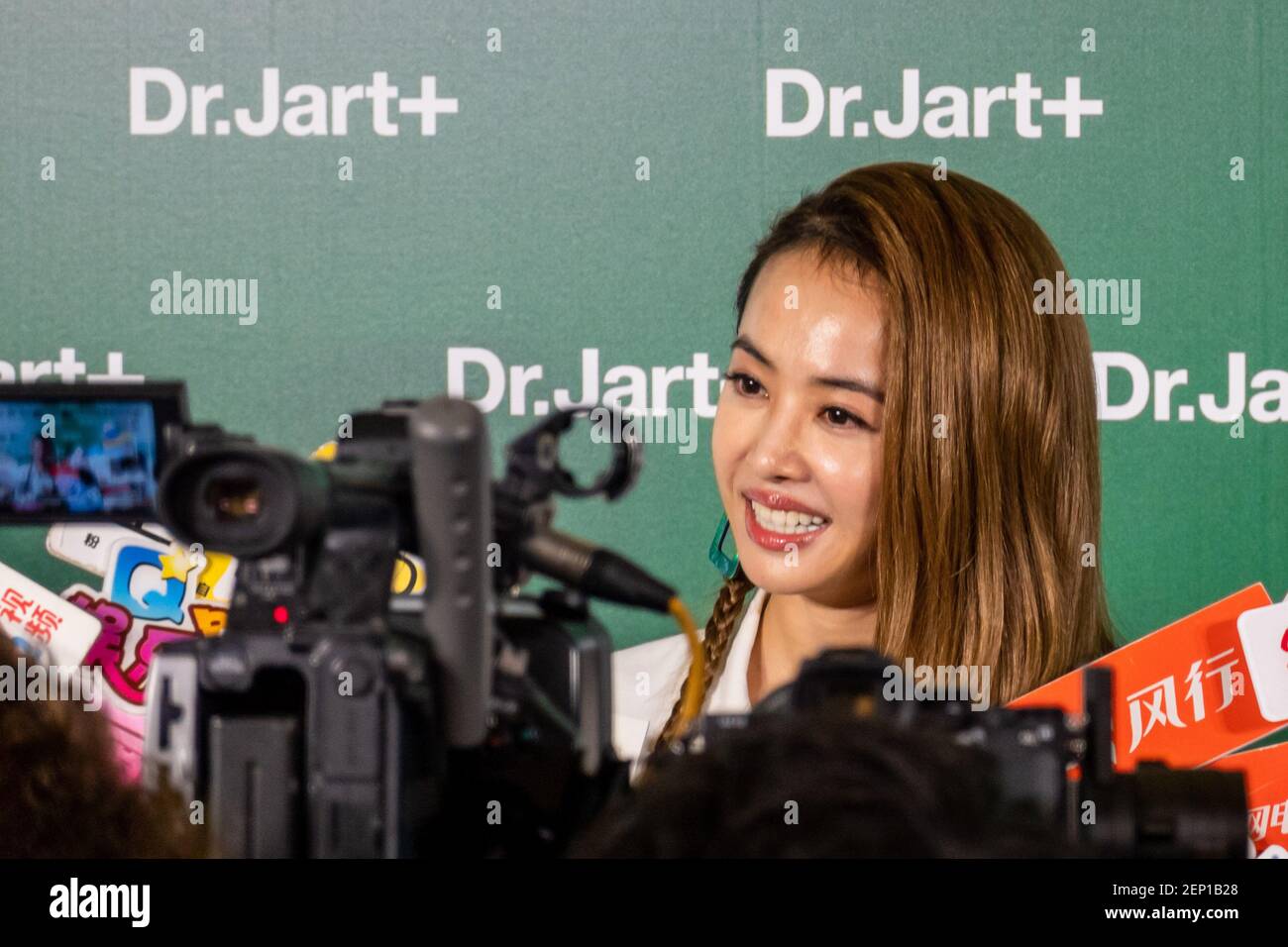 Taiwanese singer, songwriter, dancer, actress, and businesswoma Jolin Tsai shows up at Raffles ...