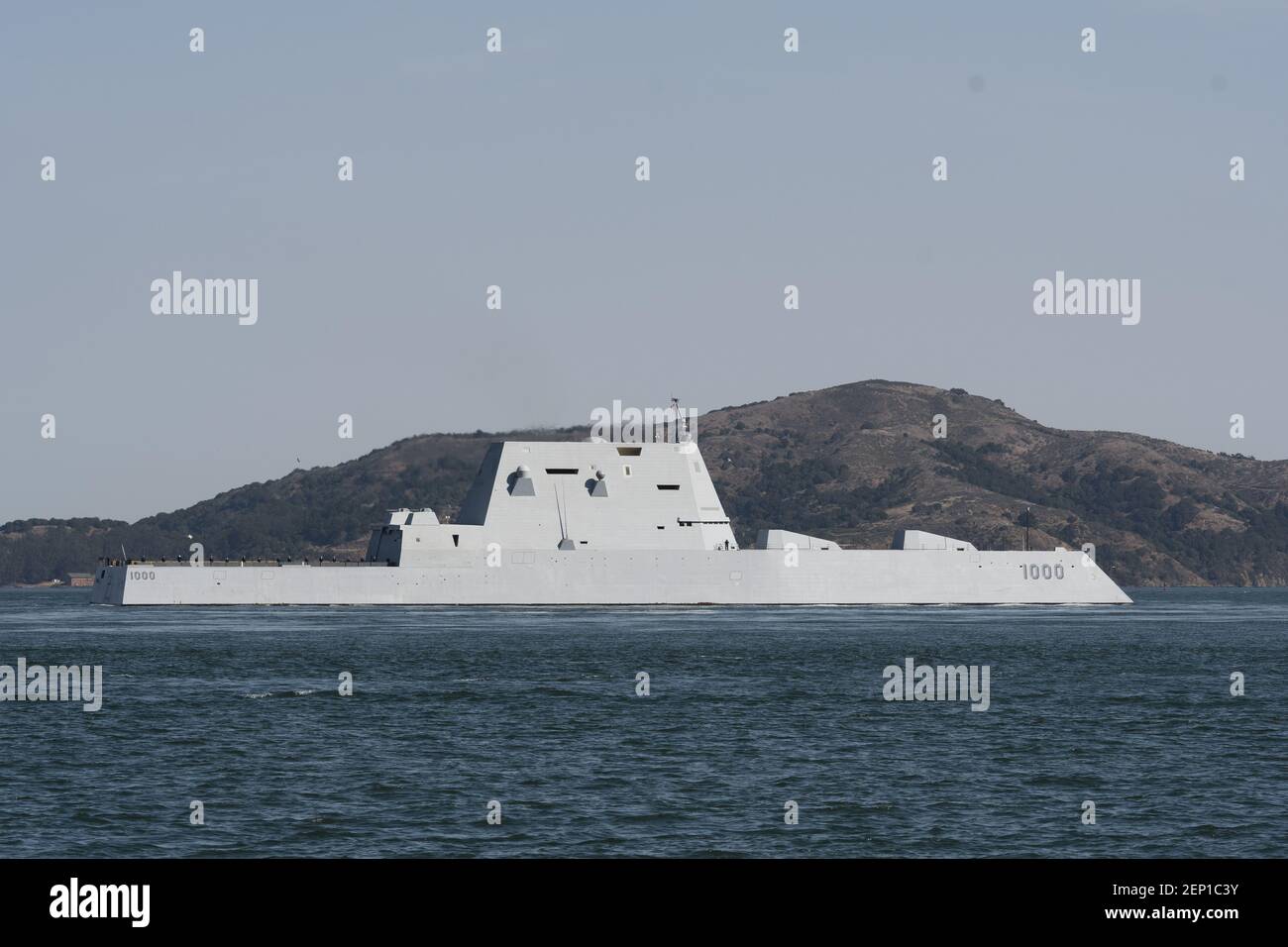 U.S. Navy multi-mission stealth warship USS Zumwalt (DDG-1000), a ...