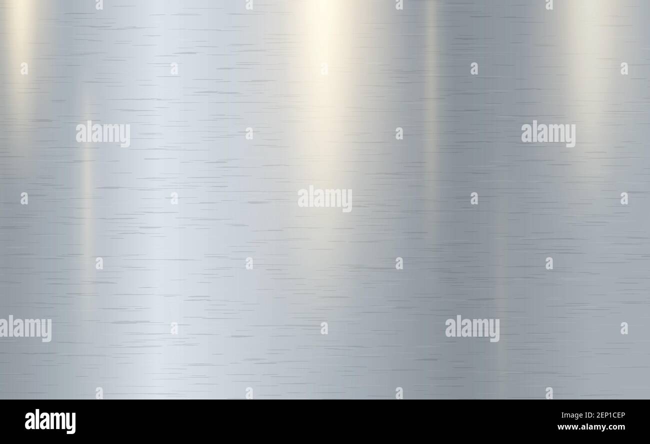 Texture panorama of silver metal with reflection - background Stock ...