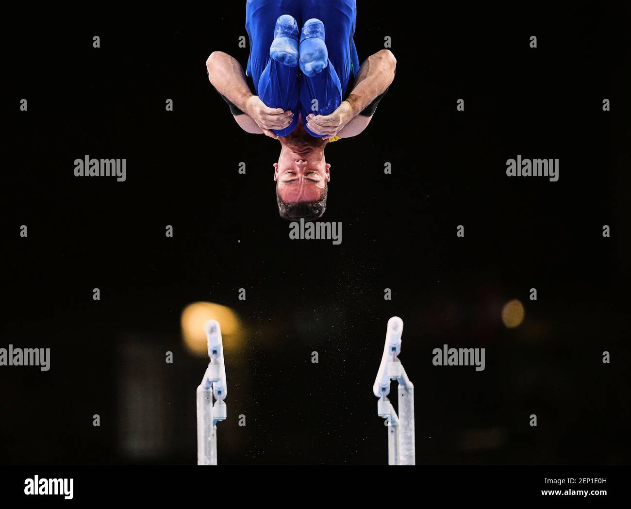 October 11, 2019: Caio Souza of Brazil competing in parallel bars for ...
