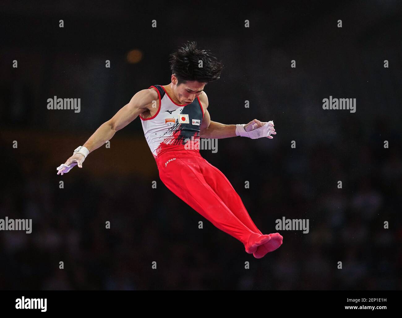 October 11, 2019: Kazuma Kaya of Japan competing in horizontal Bar for ...