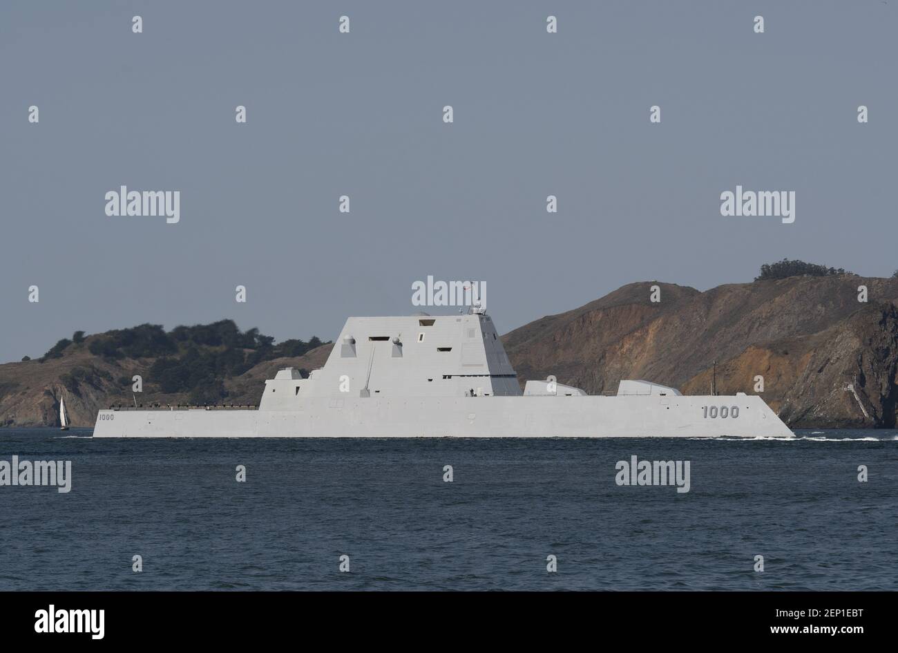 U.S. Navy multi-mission stealth warship USS Zumwalt (DDG-1000), a ...