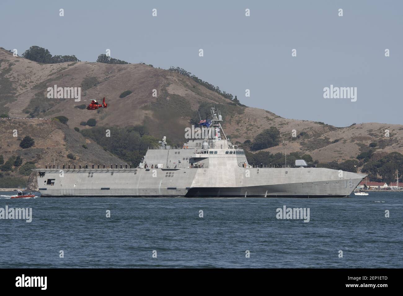 U.S. Navy warship USS Charleston (LCS-18), an Independence-class ...