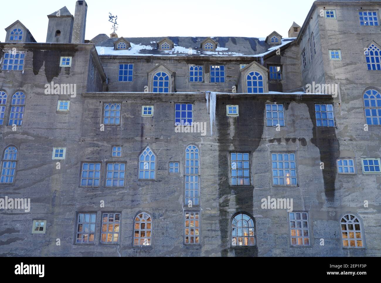 DOYLESTOWN, PA -21 FEB 2021- Winter view of the Mercer Museum in ...