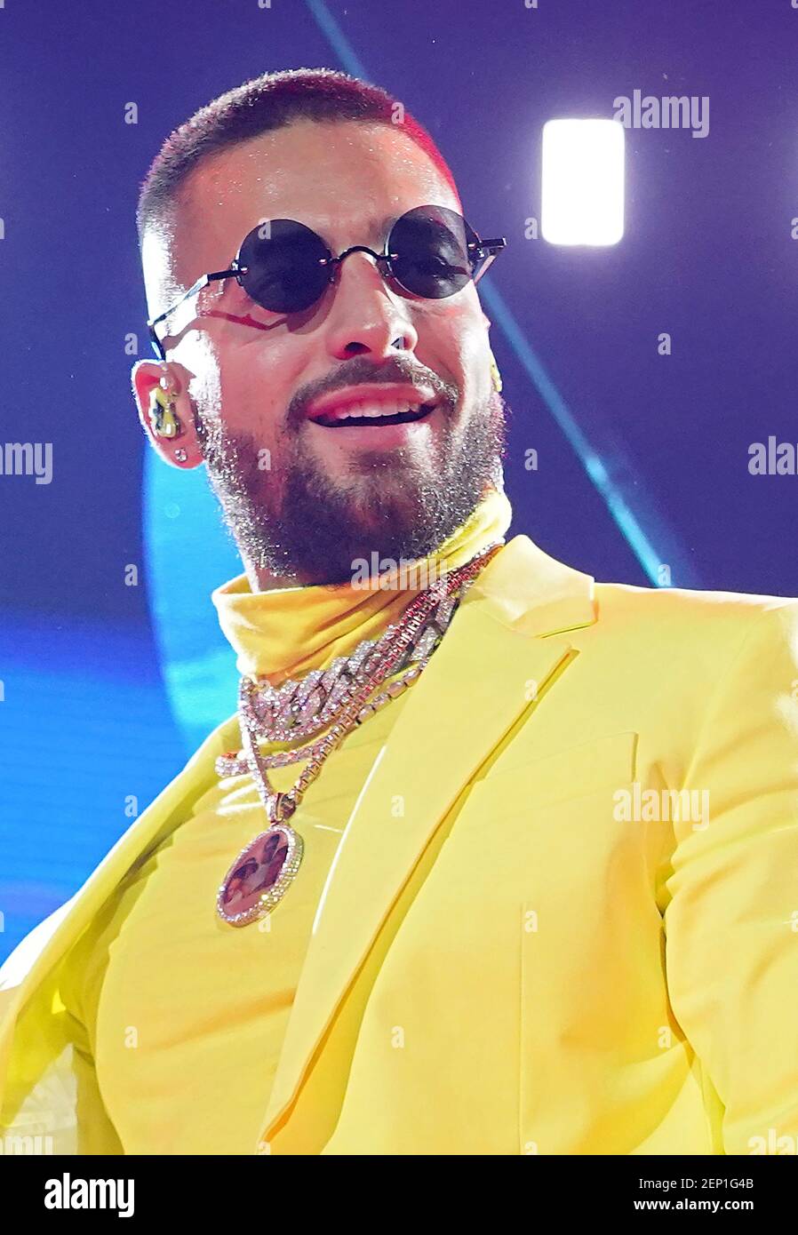 MIAMI, FL - OCTOBER 11: Maluma performs on stage during Maluma 11:11 ...