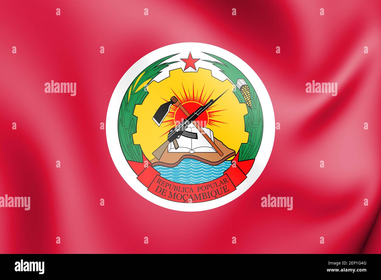 3D Presidential Standard of Mozambique (1975-1982). 3D Illustration ...