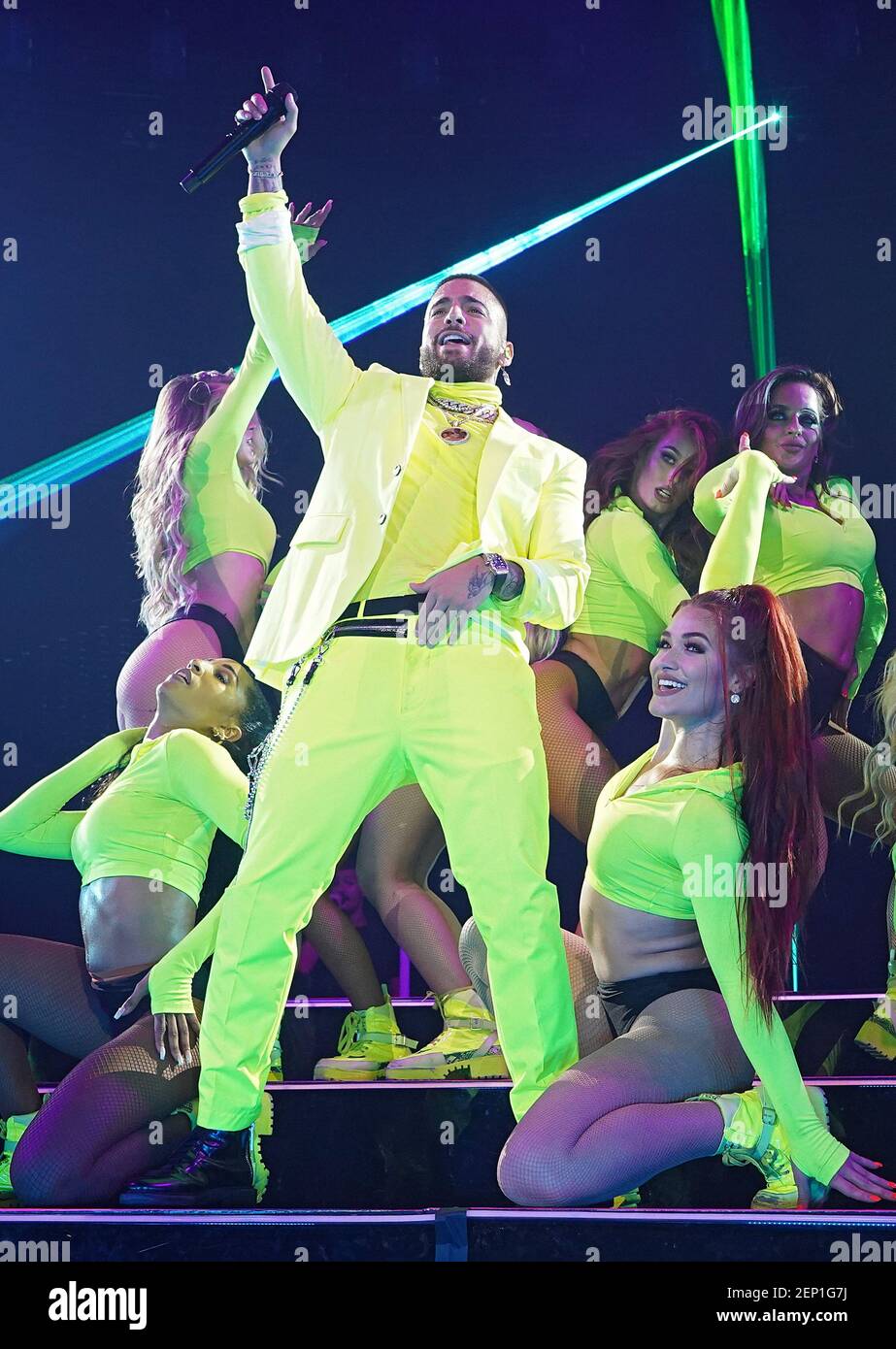 MIAMI, FL - OCTOBER 11: Maluma performs on stage during Maluma 11:11 ...