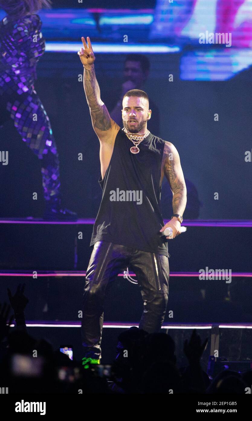 MIAMI, FL - OCTOBER 11: Maluma performs on stage during Maluma 11:11 ...