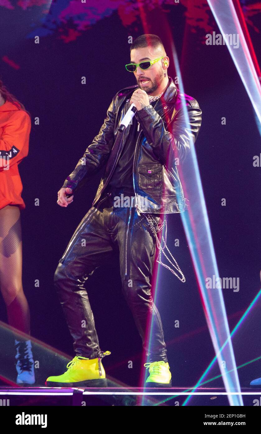 MIAMI, FL - OCTOBER 11: Maluma performs on stage during Maluma 11:11 ...