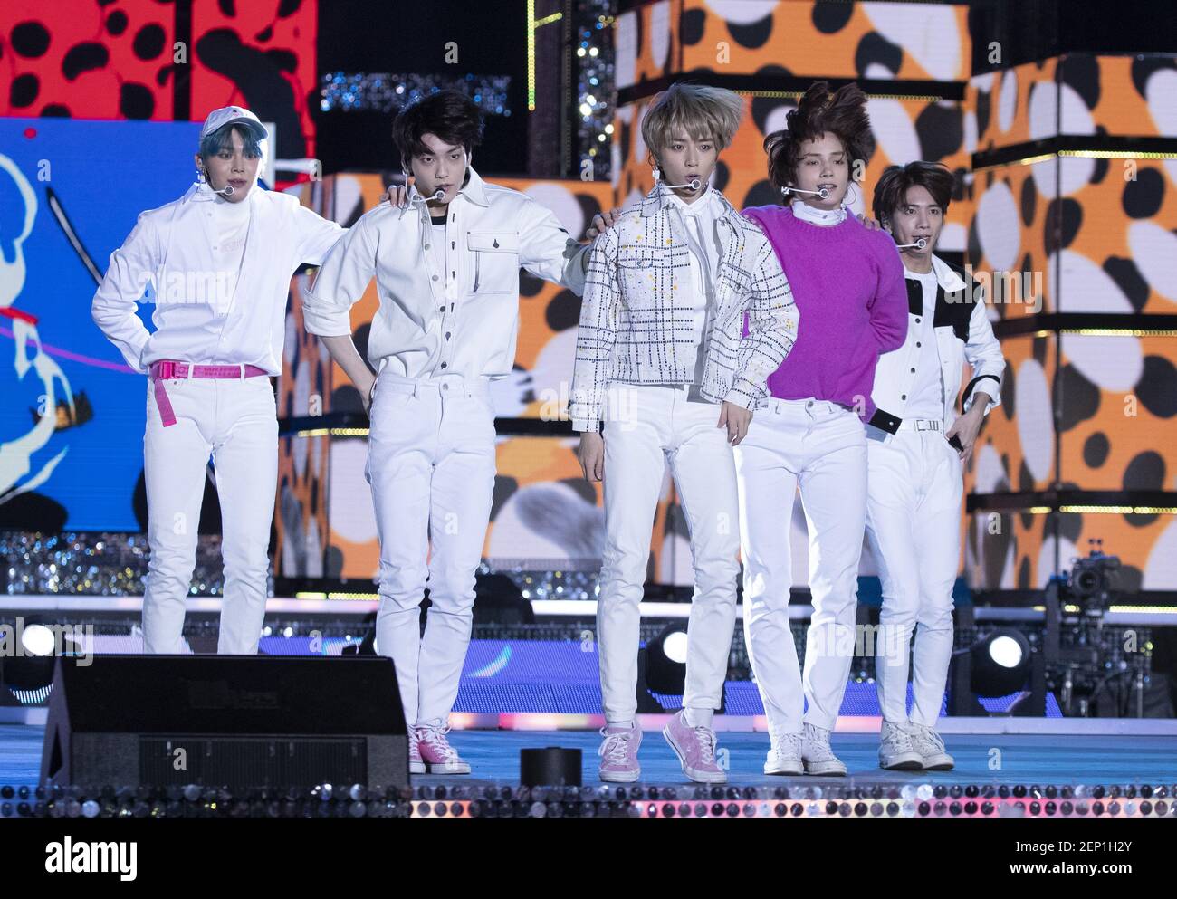 11 October 2019 - Changwon, South Korea : South Korean K-Pop boys group TXT (Tomorrow X Together ...