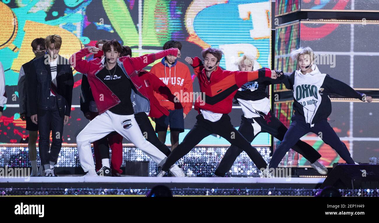 11 October 2019 - Changwon, South Korea : South Korean K-Pop boys group ...