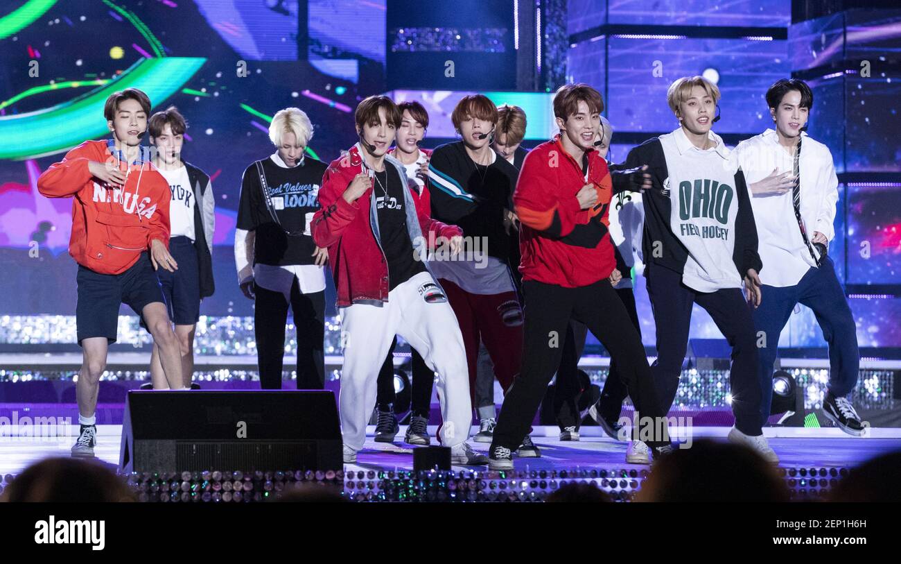 11 October 2019 - Changwon, South Korea : South Korean K-Pop boys group ...