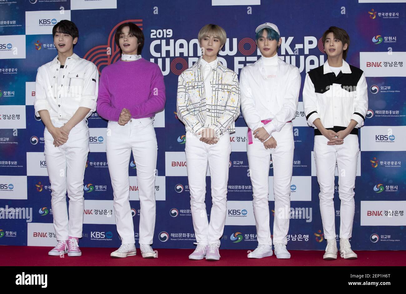 11 October 2019 - Changwon, South Korea : South Korean K-Pop boys group ...
