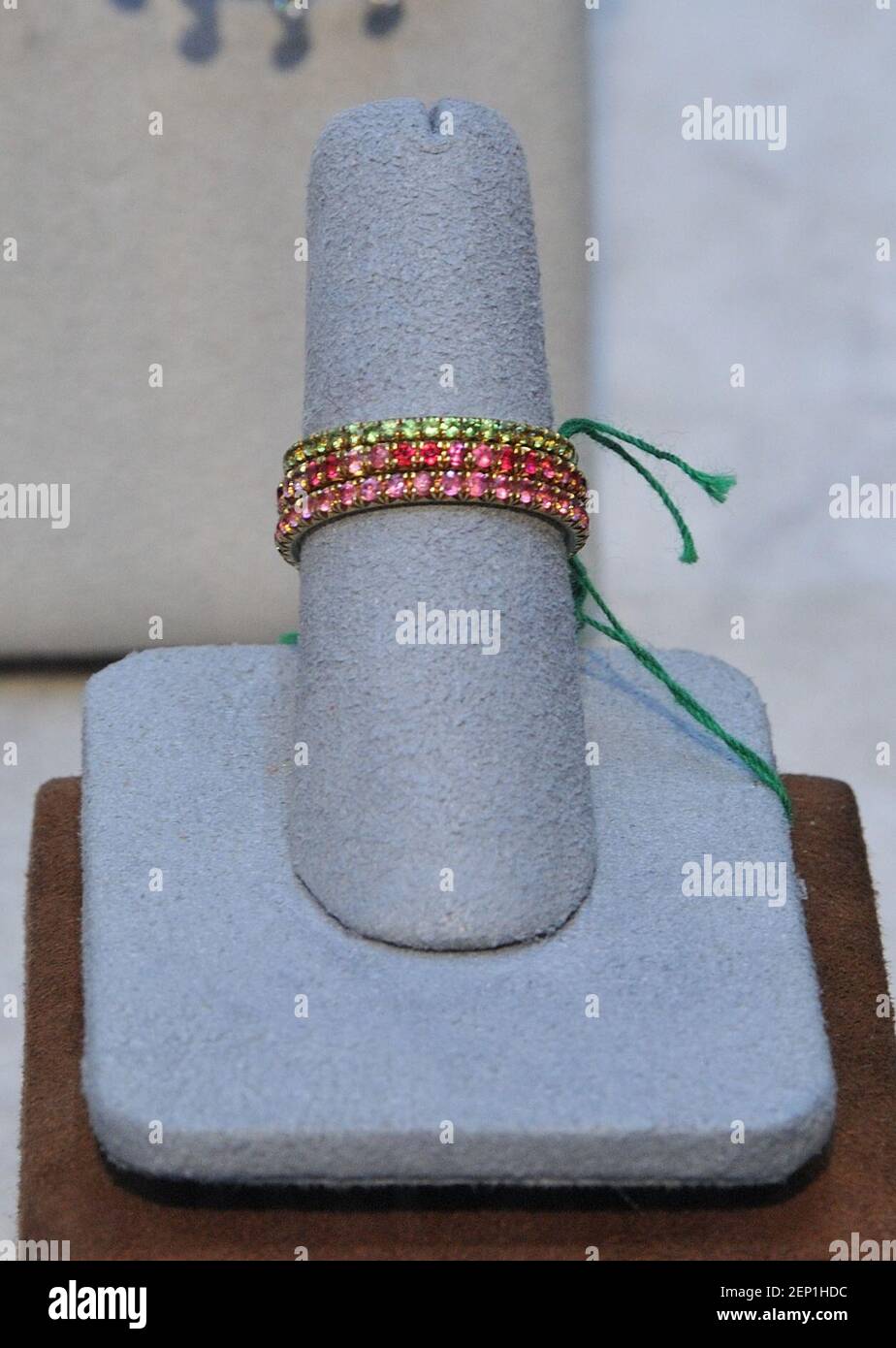 Taffin gem set rings from the Lee Radziwill collection on display at ...