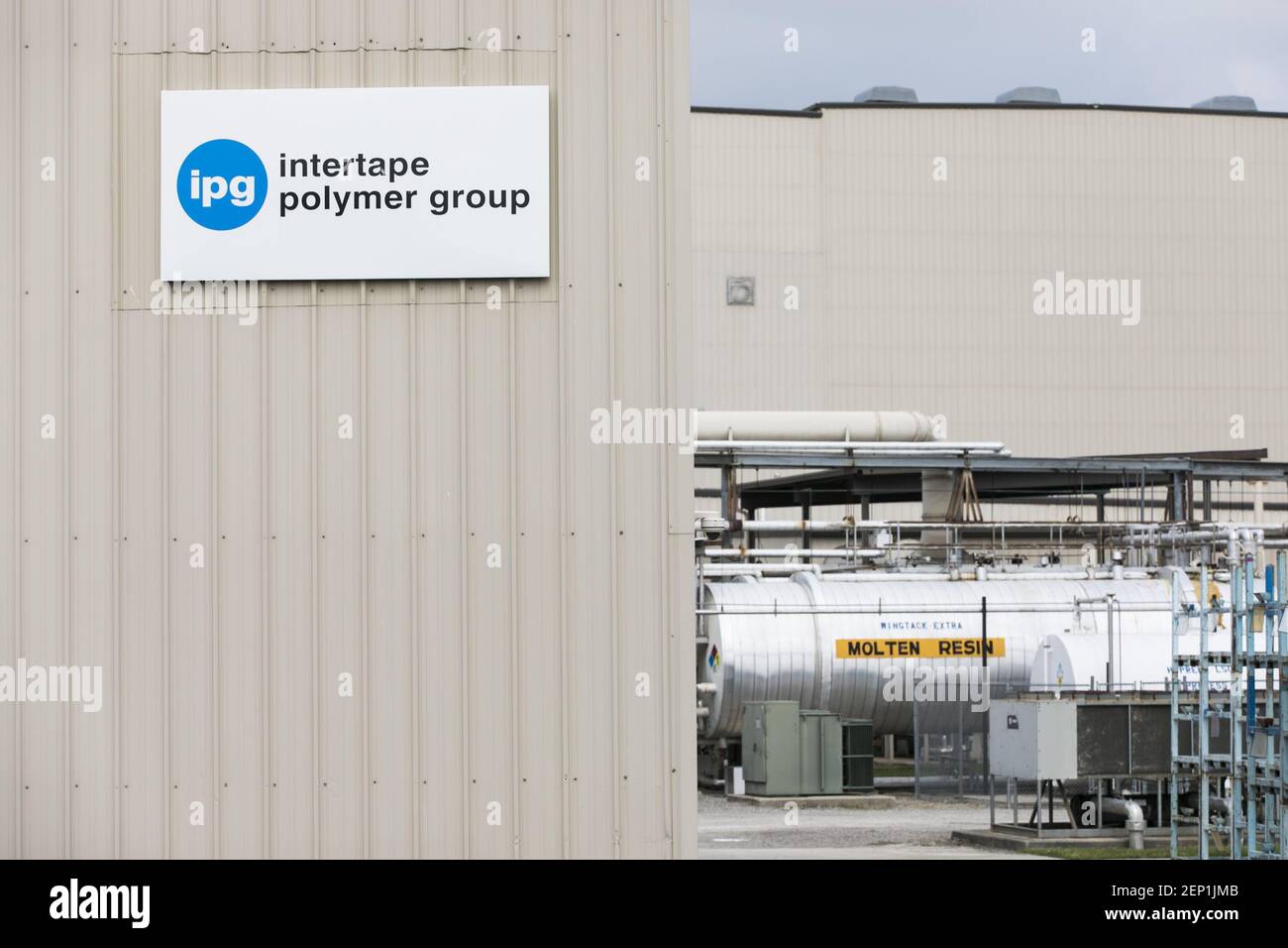 A logo sign outside of a facility occupied by the Intertape Polymer ...