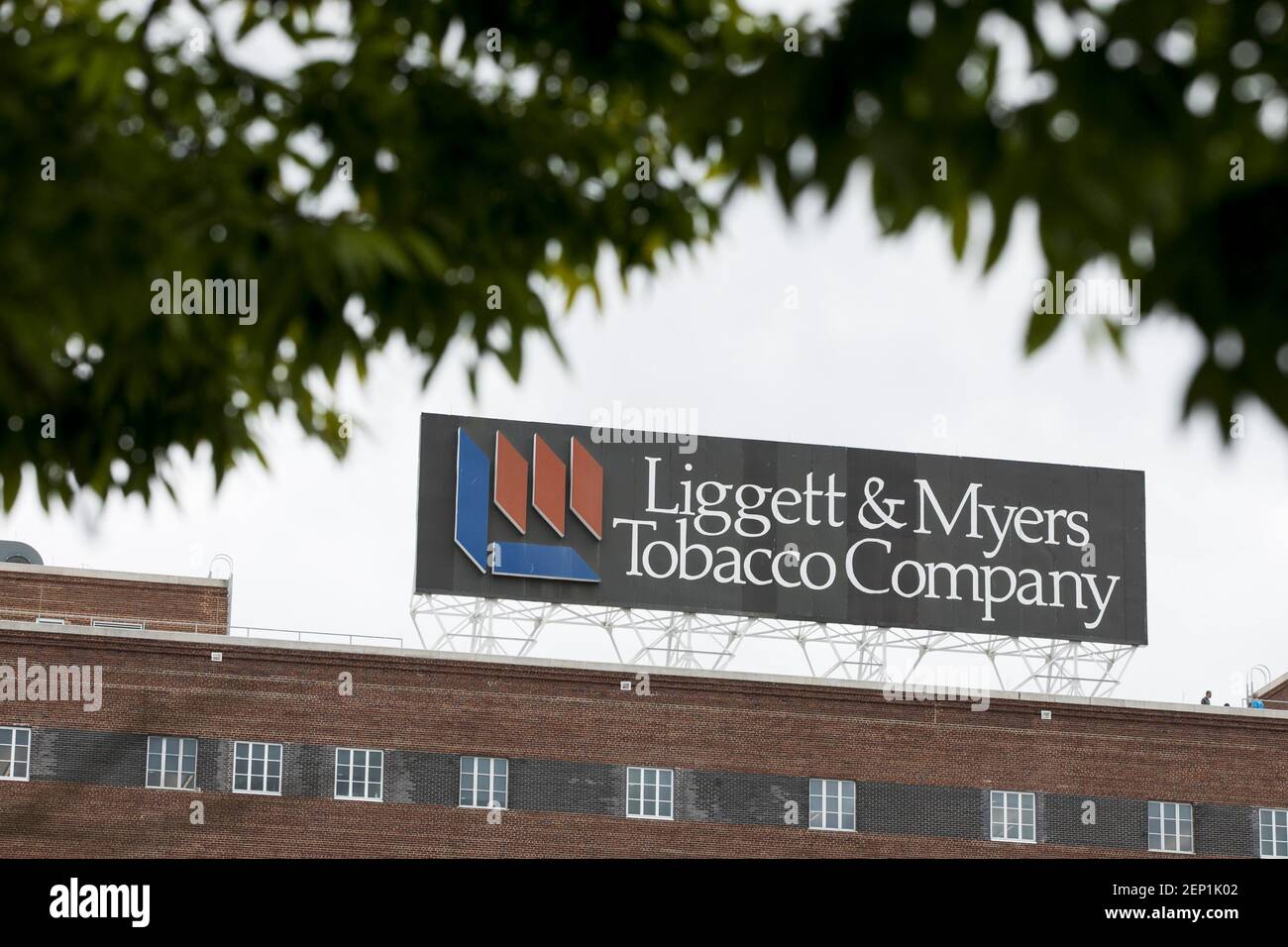 The Liggett & Myers Tobacco Company sign in downtown Durham, North ...