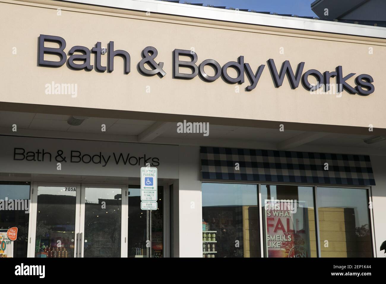 A logo sign outside of a Bath & Body Works retail store location in Greensboro, North Carolina ...