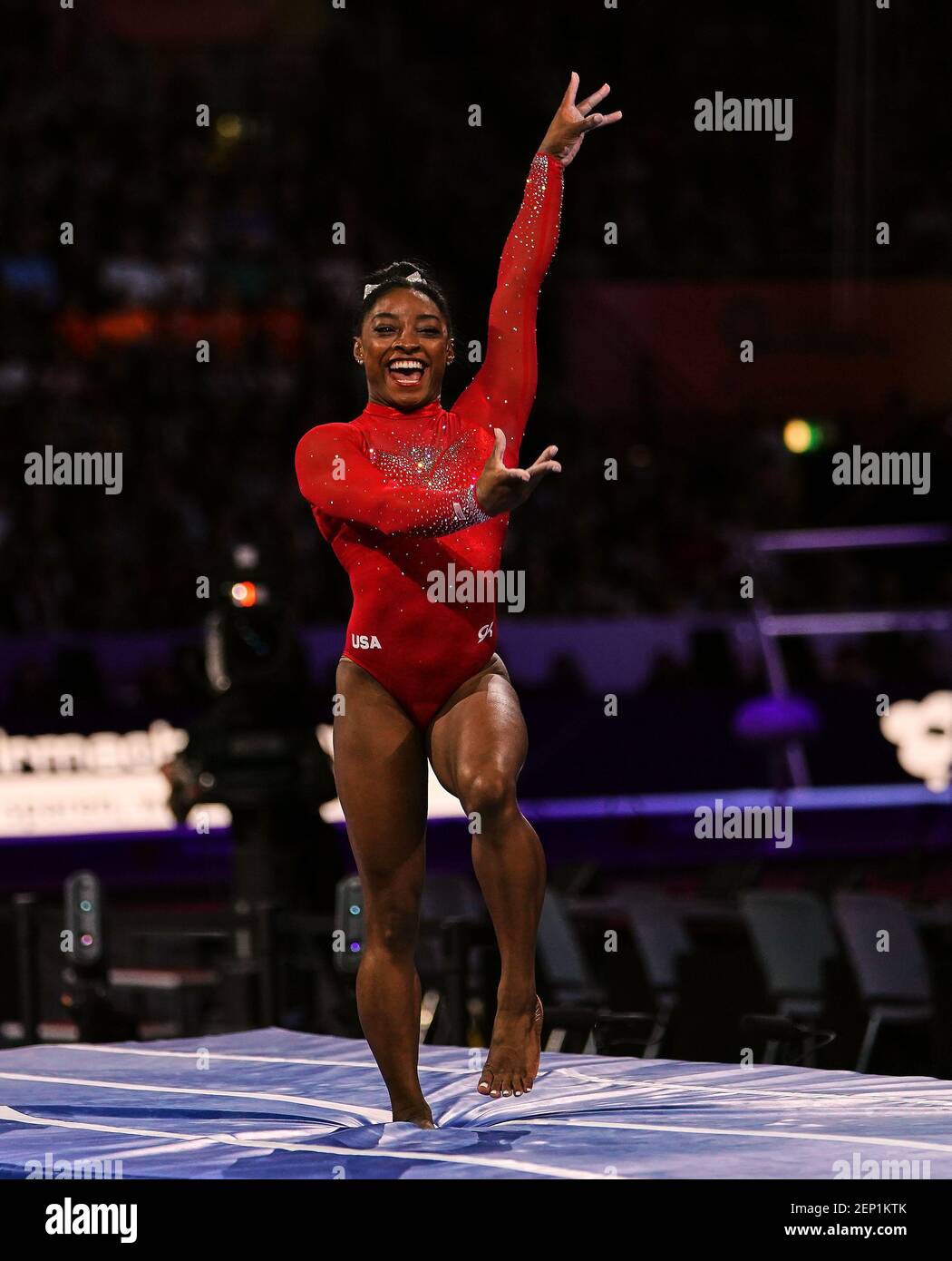 October 12, 2019: Simone Biles of United States of America competing in ...