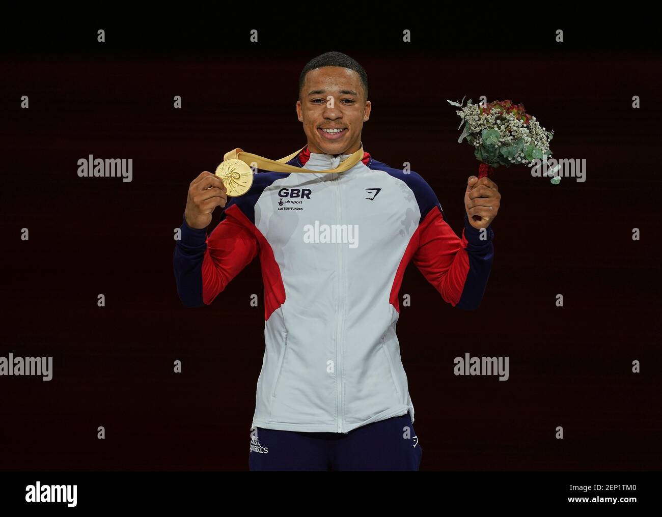 October 13, 2019: Joe Fraser of Great Britain while getting his gold ...