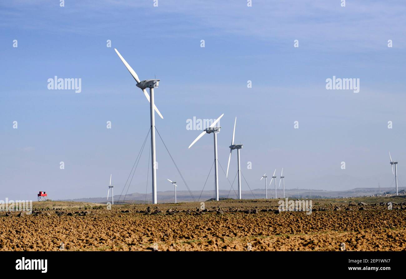 Ashegoda Wind Farm near Mekele, Tigray region, Ethiopia Stock Photo - Alamy