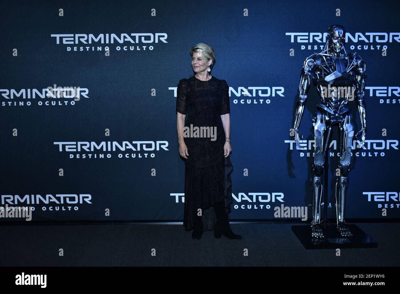 MEXICO CITY, MEXICO - OCTOBER 13: American actress Linda Hamilton poses ...